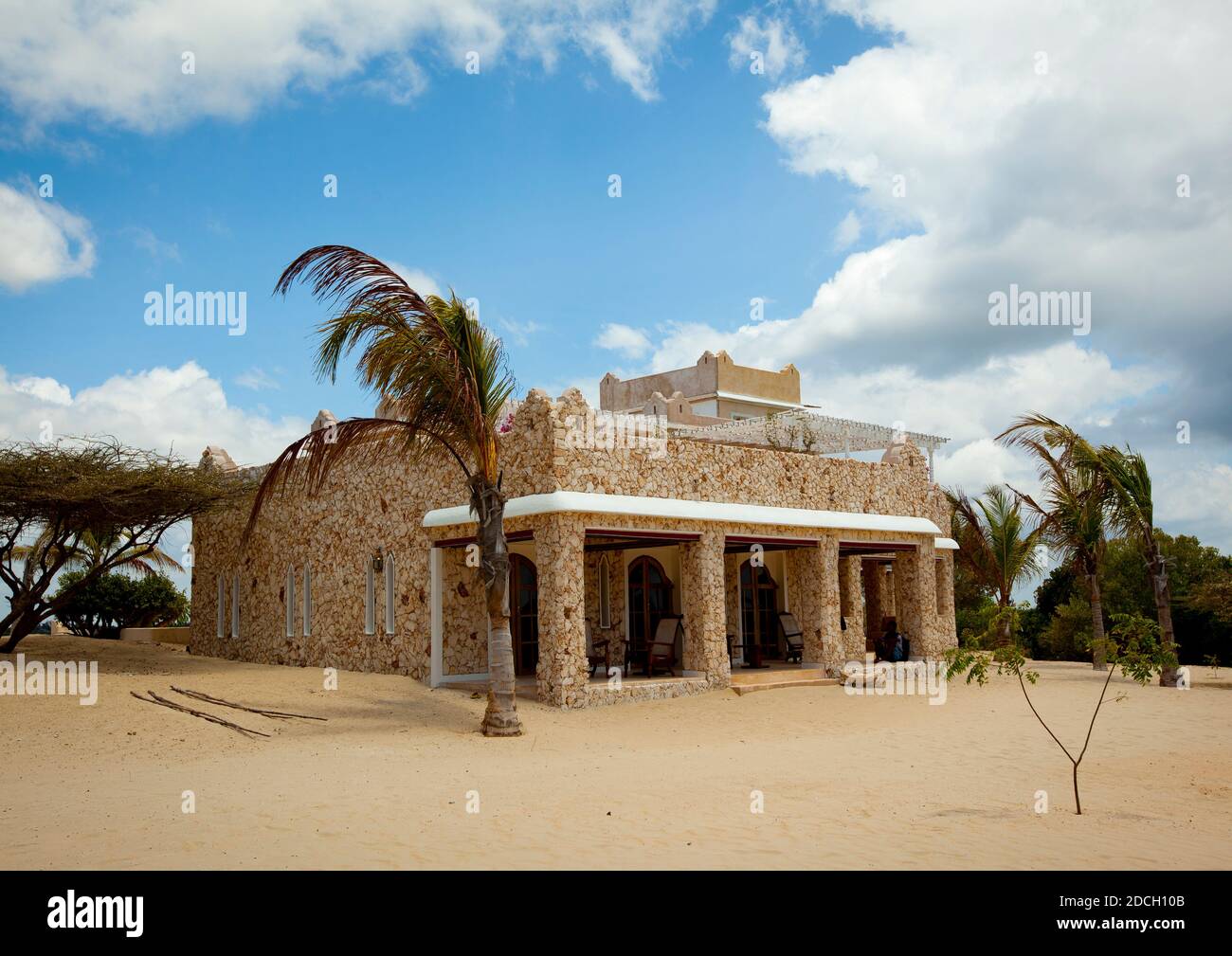 Luxury house on the beach, Lamu County, Manda Island, Kenya Stock Photo ...