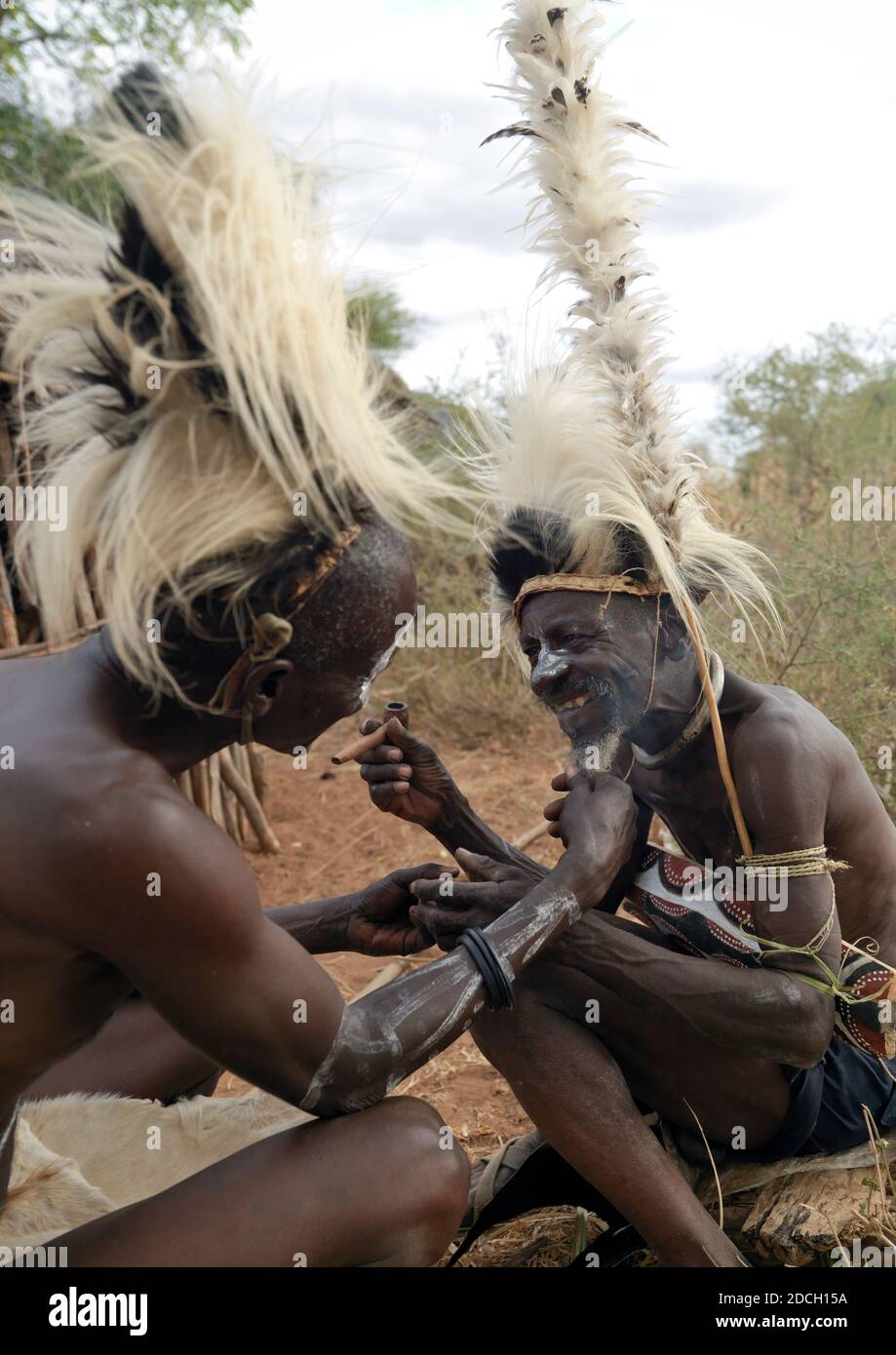 Tharaka tribe men with traditional clothing, Laikipia County, Mount ...