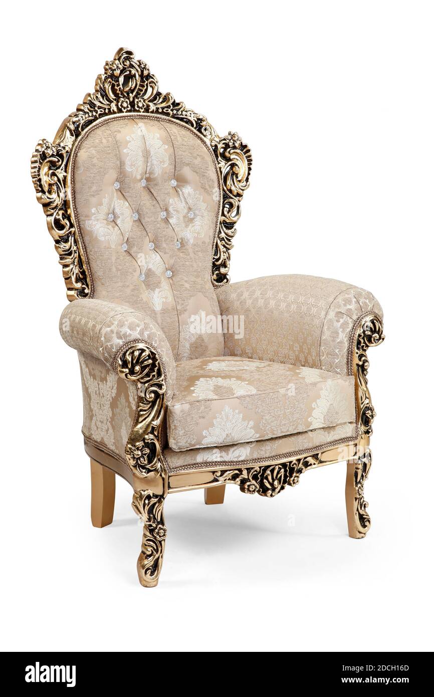 Classic single sofa isolated on white background. corner view Stock ...