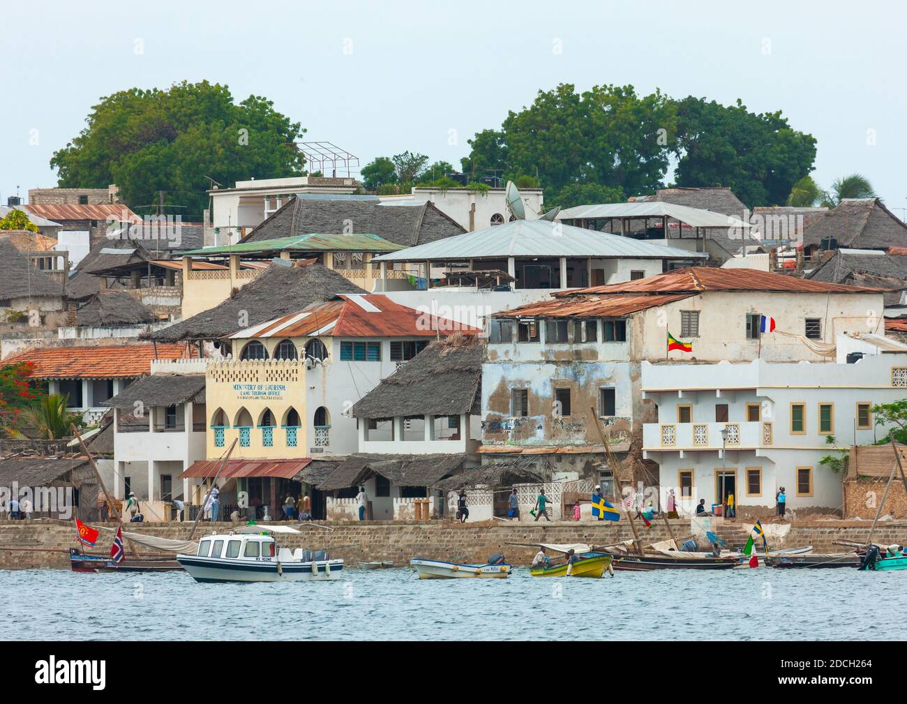 Houses on the seafront, Lamu County, Lamu, Kenya Stock Photo - Alamy