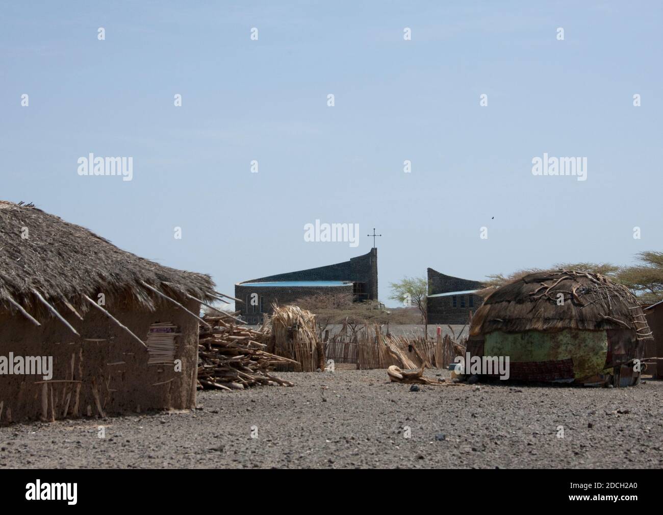 Church in a tribal village, Turkana lake, Lodwar, Kenya Stock Photo - Alamy