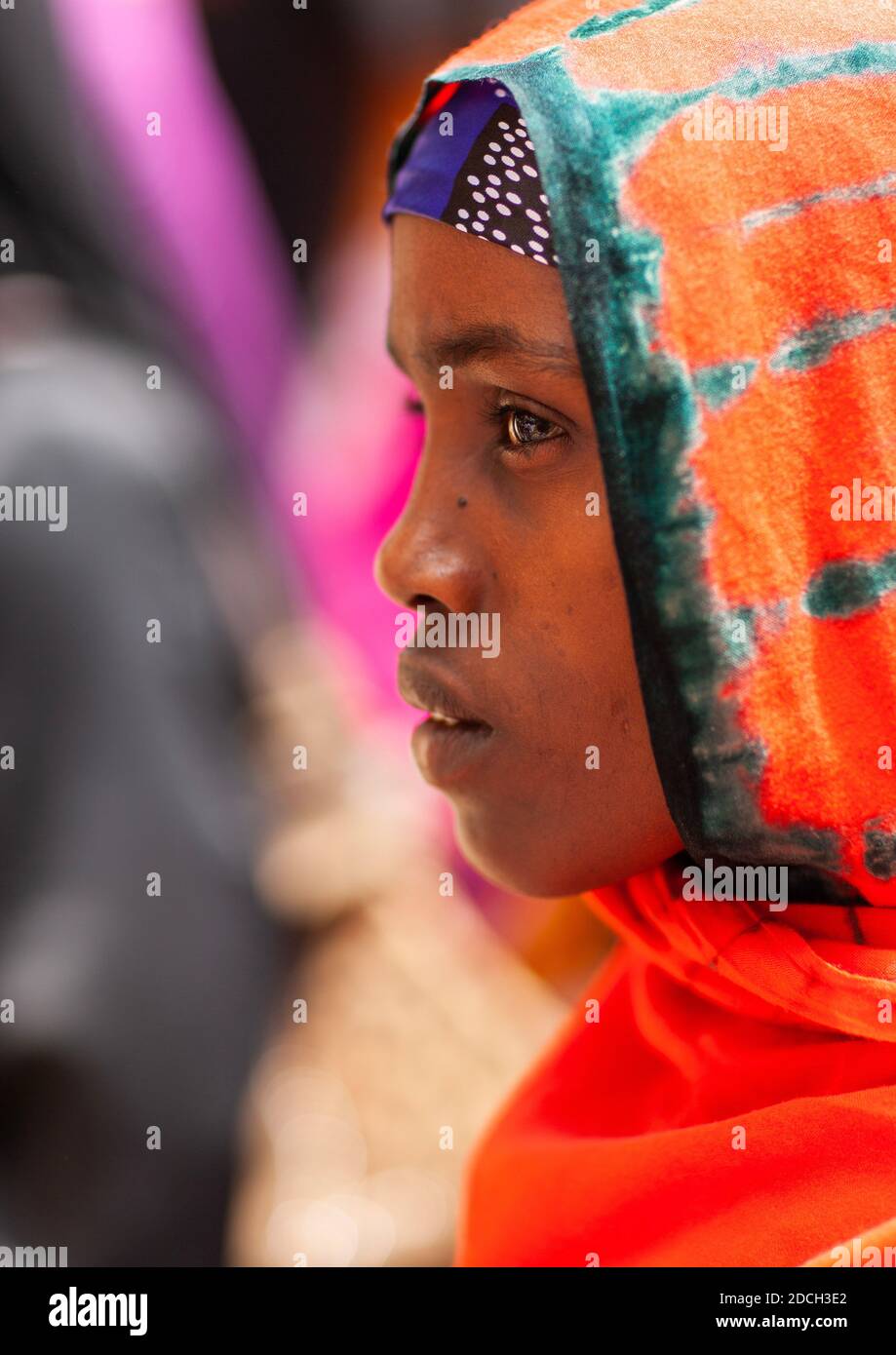 Portrait of a muslim woman with colorful clothing, Lamu County, Lamu ...