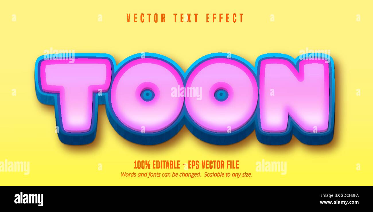 Toon text, game style editable text effect Stock Vector Image & Art - Alamy