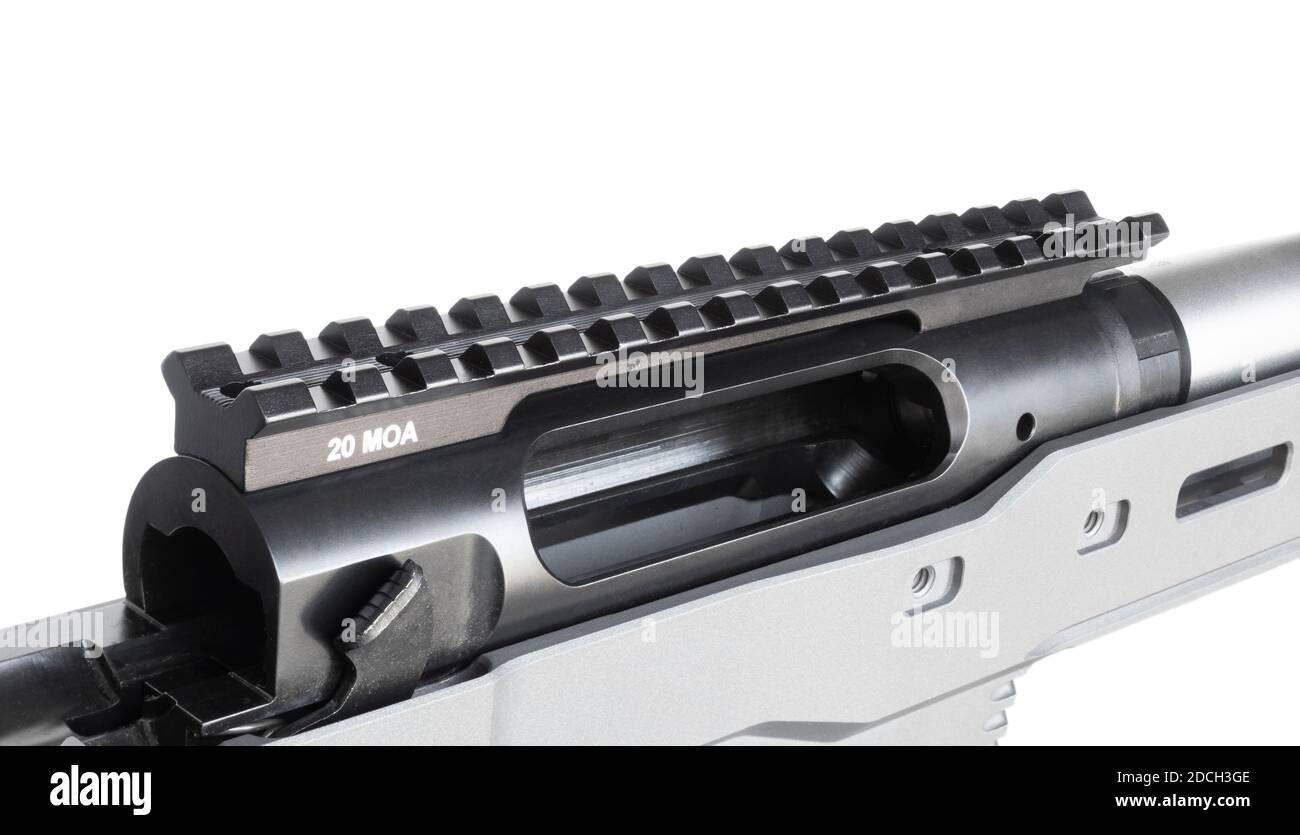 Rail on top of a high powered bolt action rifle for an optic to mount ...