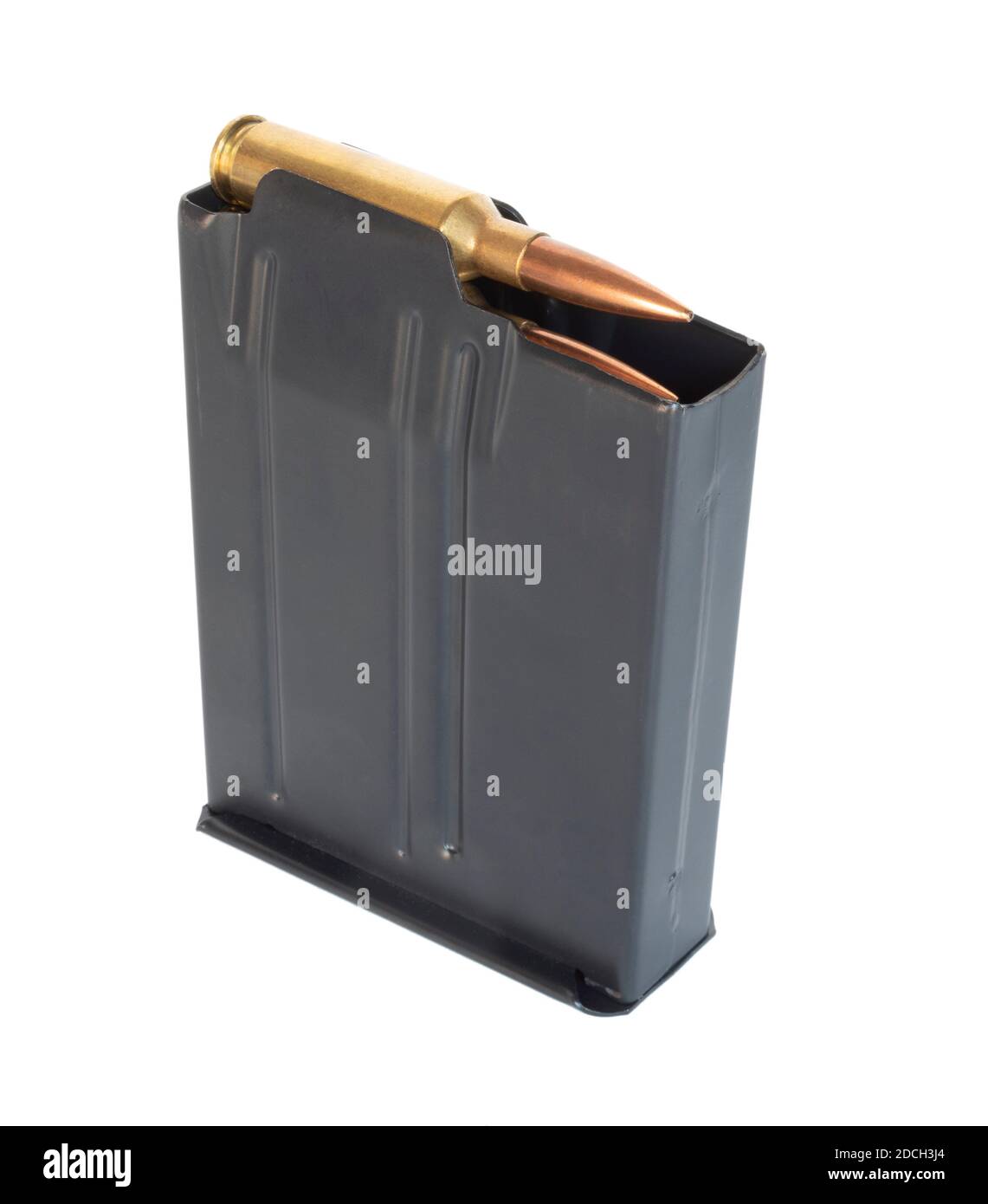 Metal box magazine for a bolt action rifle isolated on white Stock ...