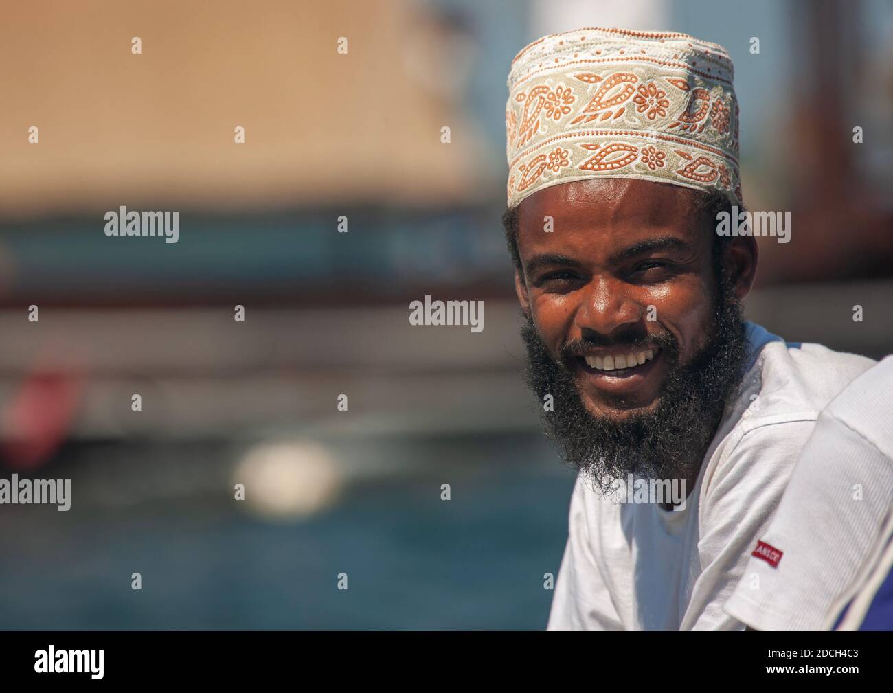 Portrait of a muslim man in traditional clothing, Lamu County, Lamu ...