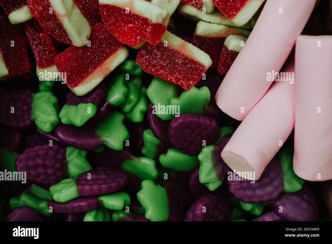 A top view of assorted gummies Stock Photo - Alamy