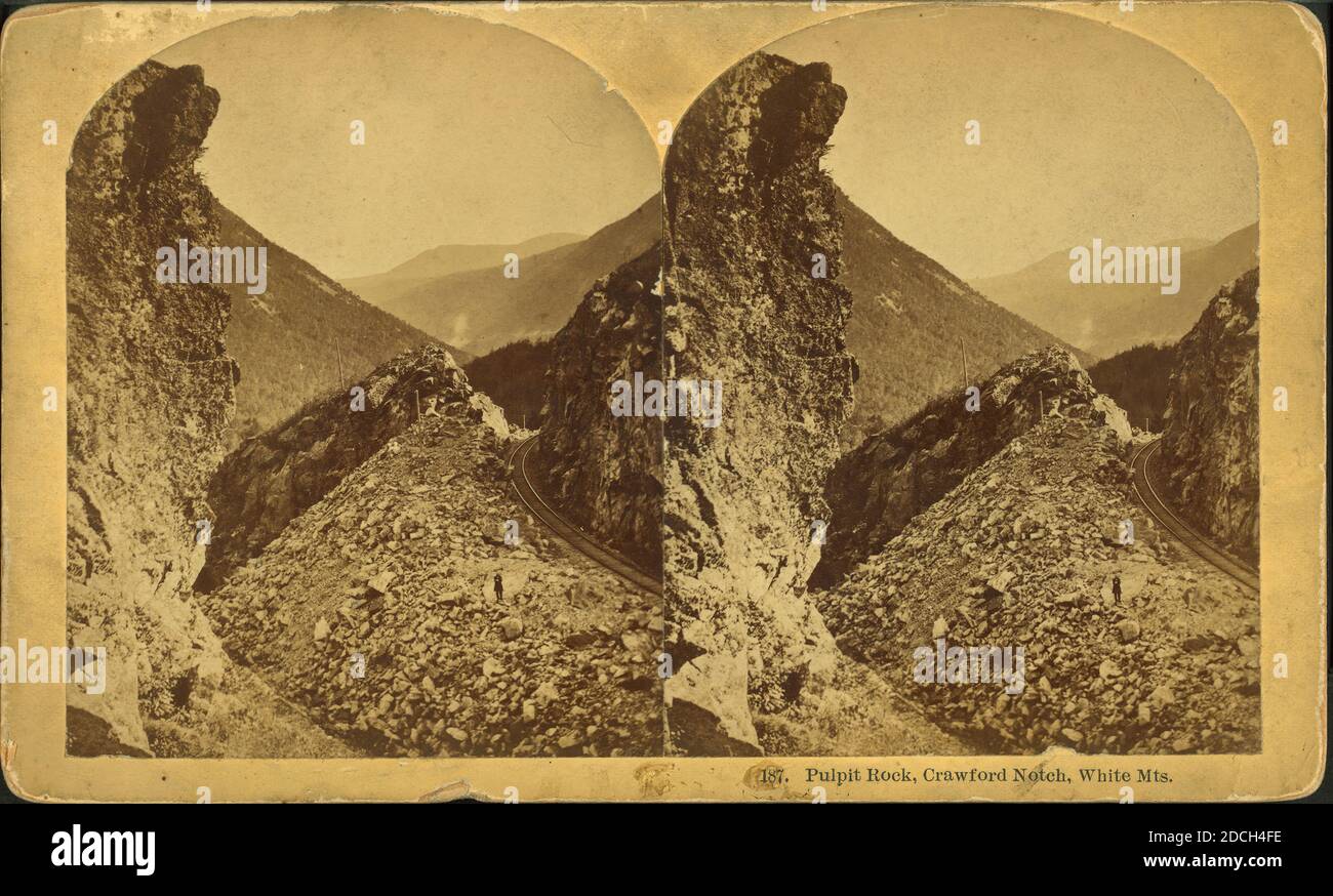 Pulpit Rock, Crawford Notch, White Mts., Kilburn, B. W. (Benjamin West ...