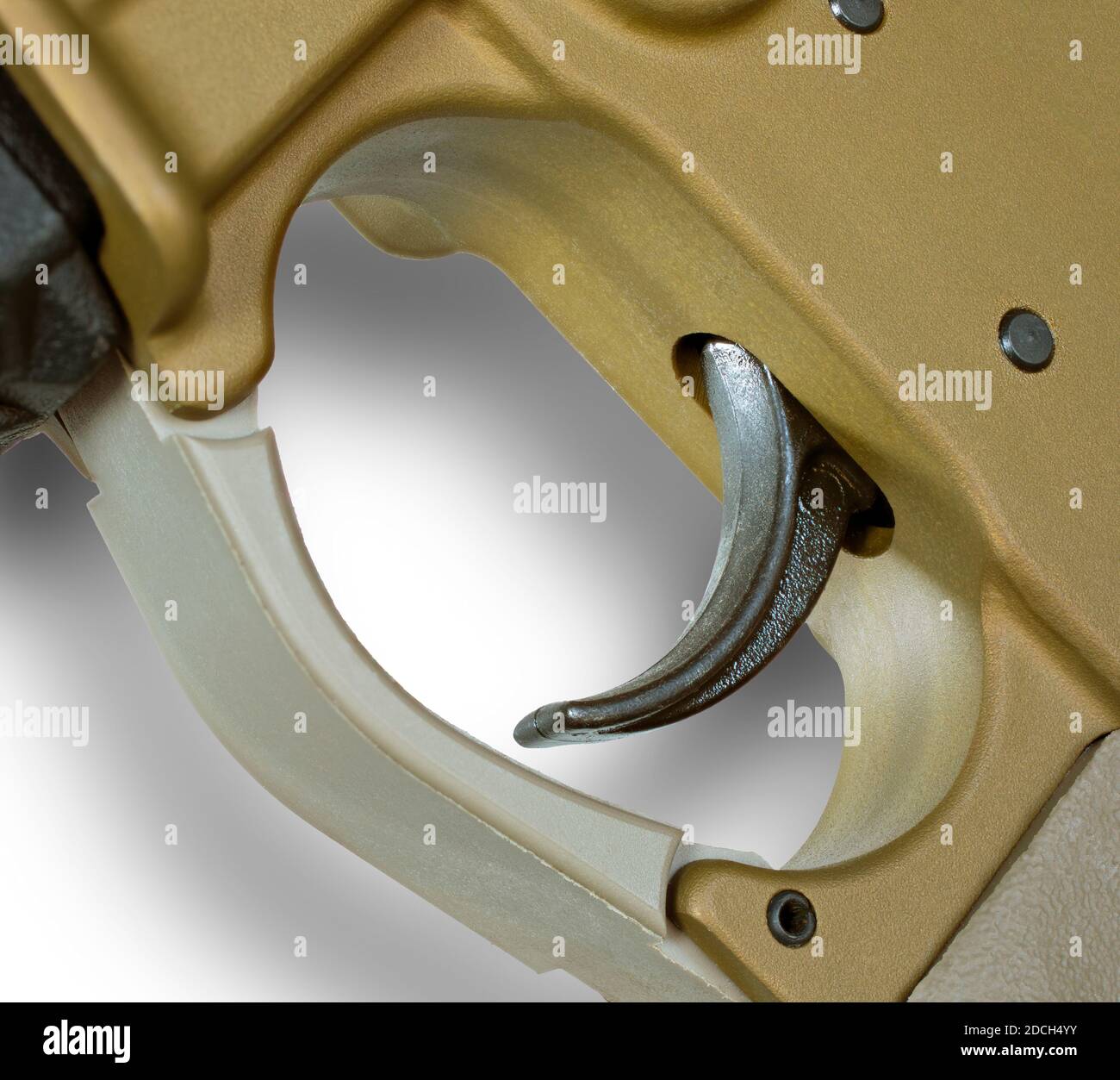 Shadow of an AR-15 trigger on a white background Stock Photo - Alamy