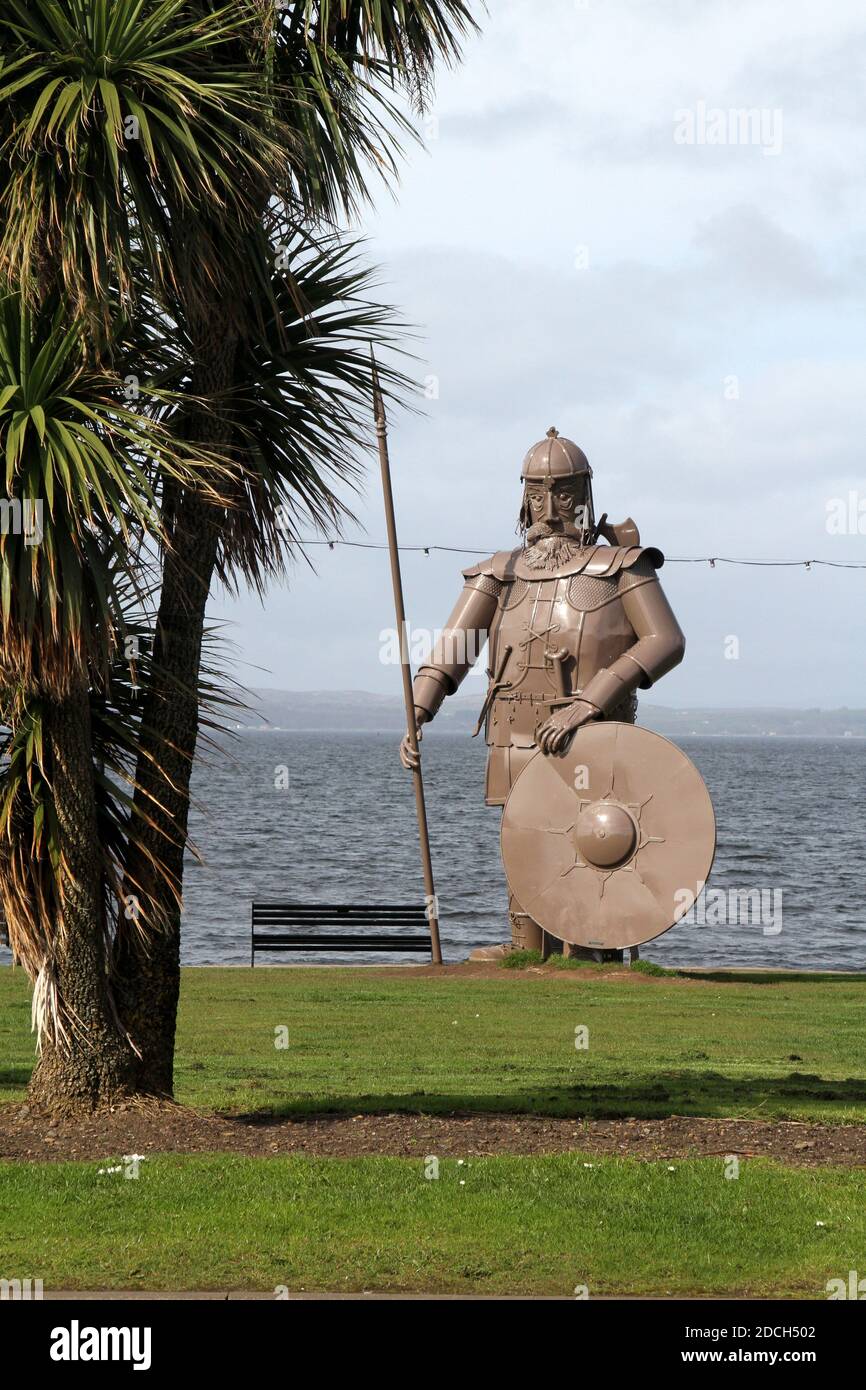Largs, North Ayrshire, Scotland, UK .Statue known as Magnus the Viking ...