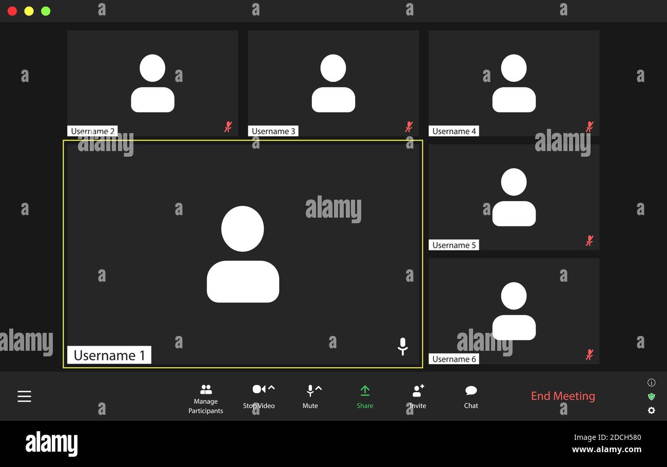 Video conference user interface, video conference calls window overlay ...