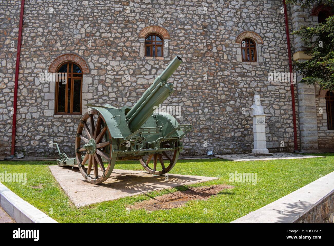 Old cannon outside of Church of Assumption of Theotokos at the central ...