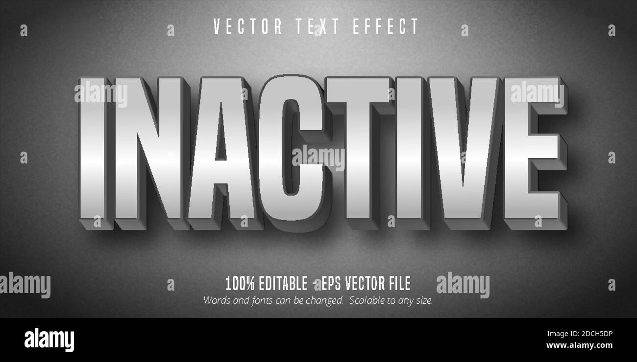 Inactive text, grey color editable text effect Stock Vector Image & Art ...