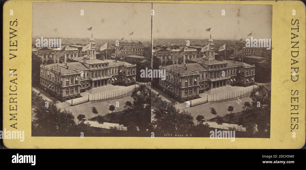 City Hall, N.Y., 1865?-1925, New York (State), New York (N.Y.), New ...