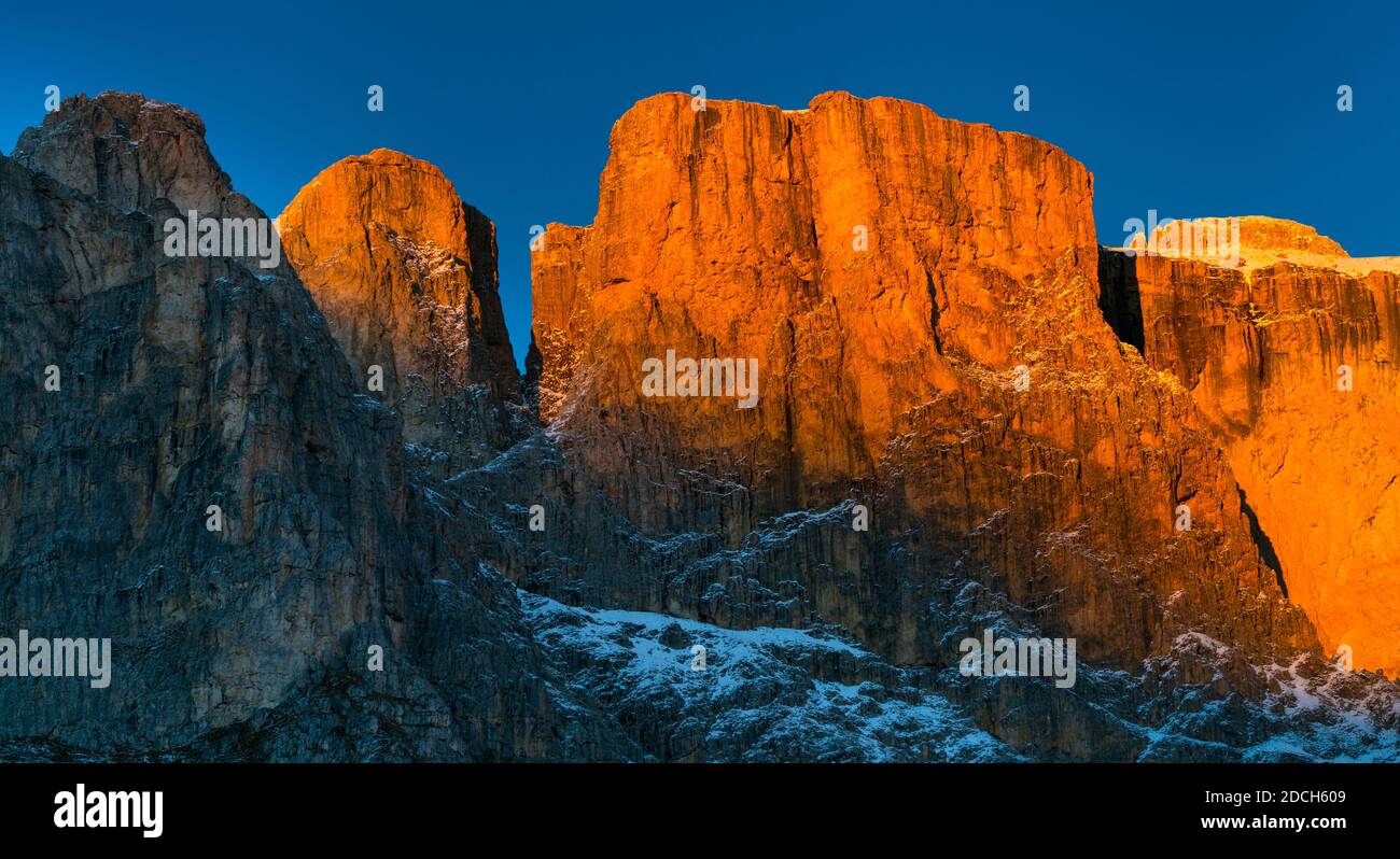 Sella Towers, Sella Pass, Dolomites, Unesco World Heritage Site, Italy ...
