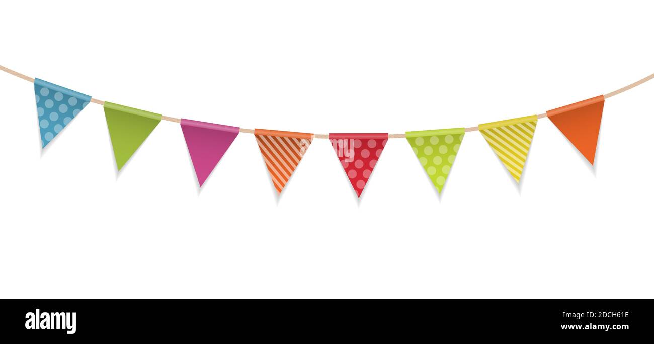 Triangle Papers Flags on White Background Illustration Stock Photo - Alamy