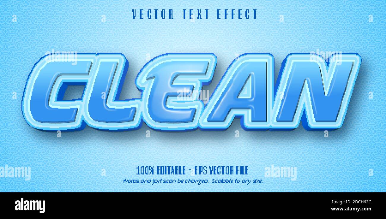 Clean text, blue editable text effect Stock Vector Image & Art - Alamy