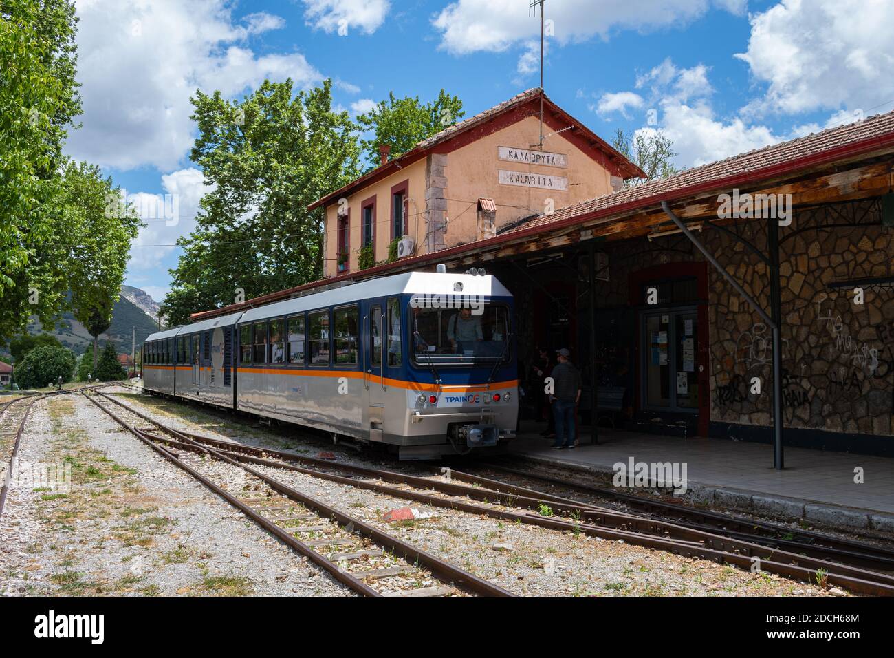 Kalavrita, Greece - June 6 2020: The Odontotos rack railway at ...