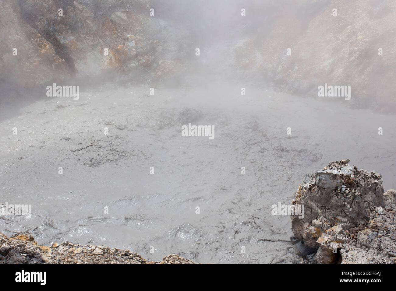 Strong geothermal activity with hot boiling water in Indonesia Stock ...