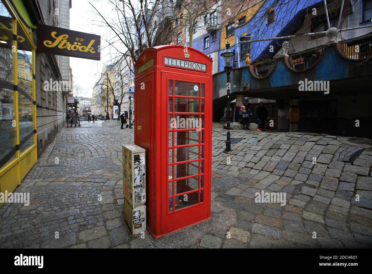 austria red telephone booth Stock Photo - Alamy