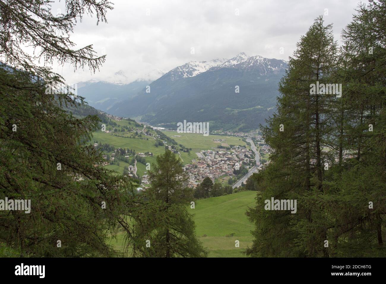 A view of Bormio from mountain, Italy Stock Photo - Alamy