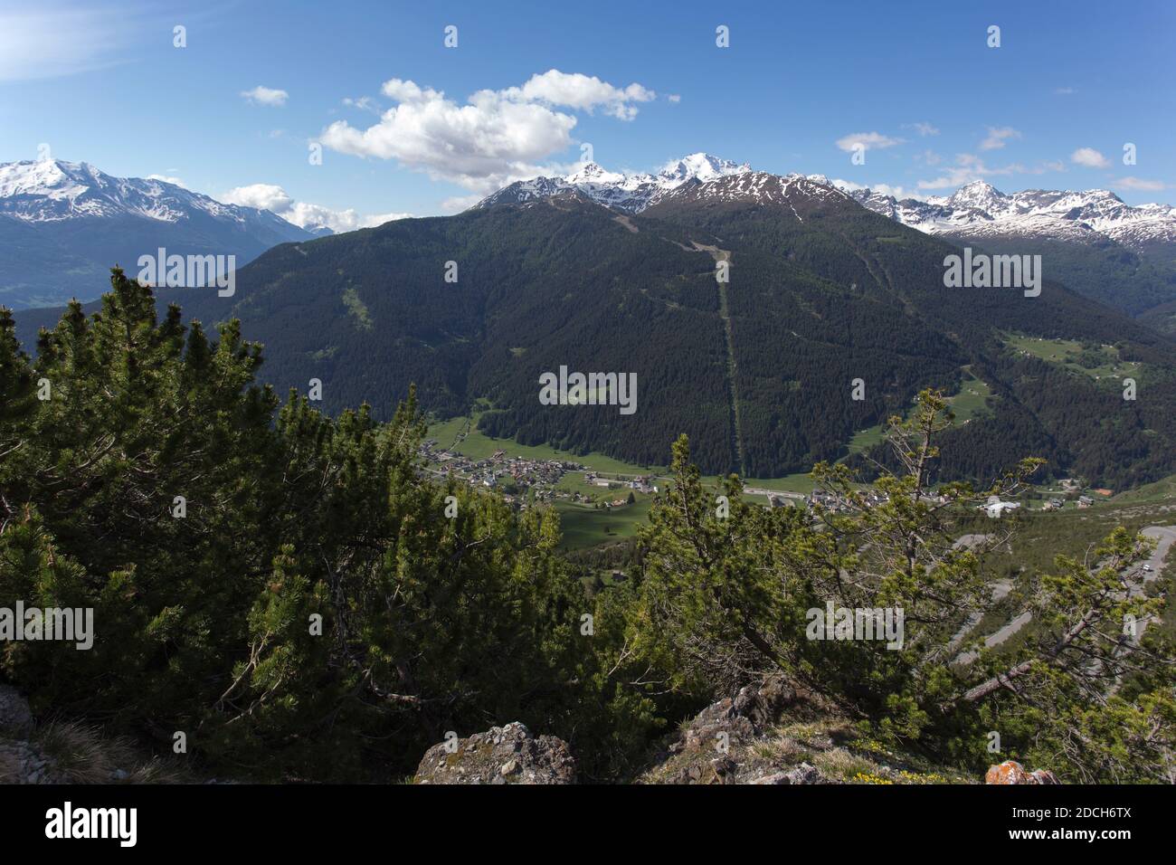 A view of Bormio from mountain, Italy Stock Photo - Alamy