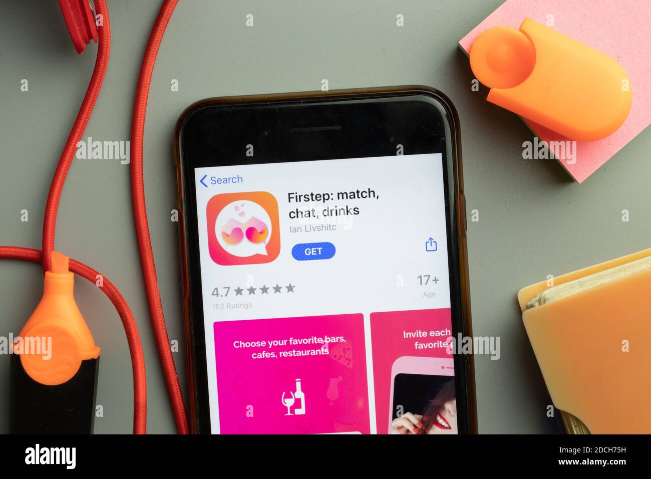 New York, United States - 7 November 2020: Phone screen close-up with ...