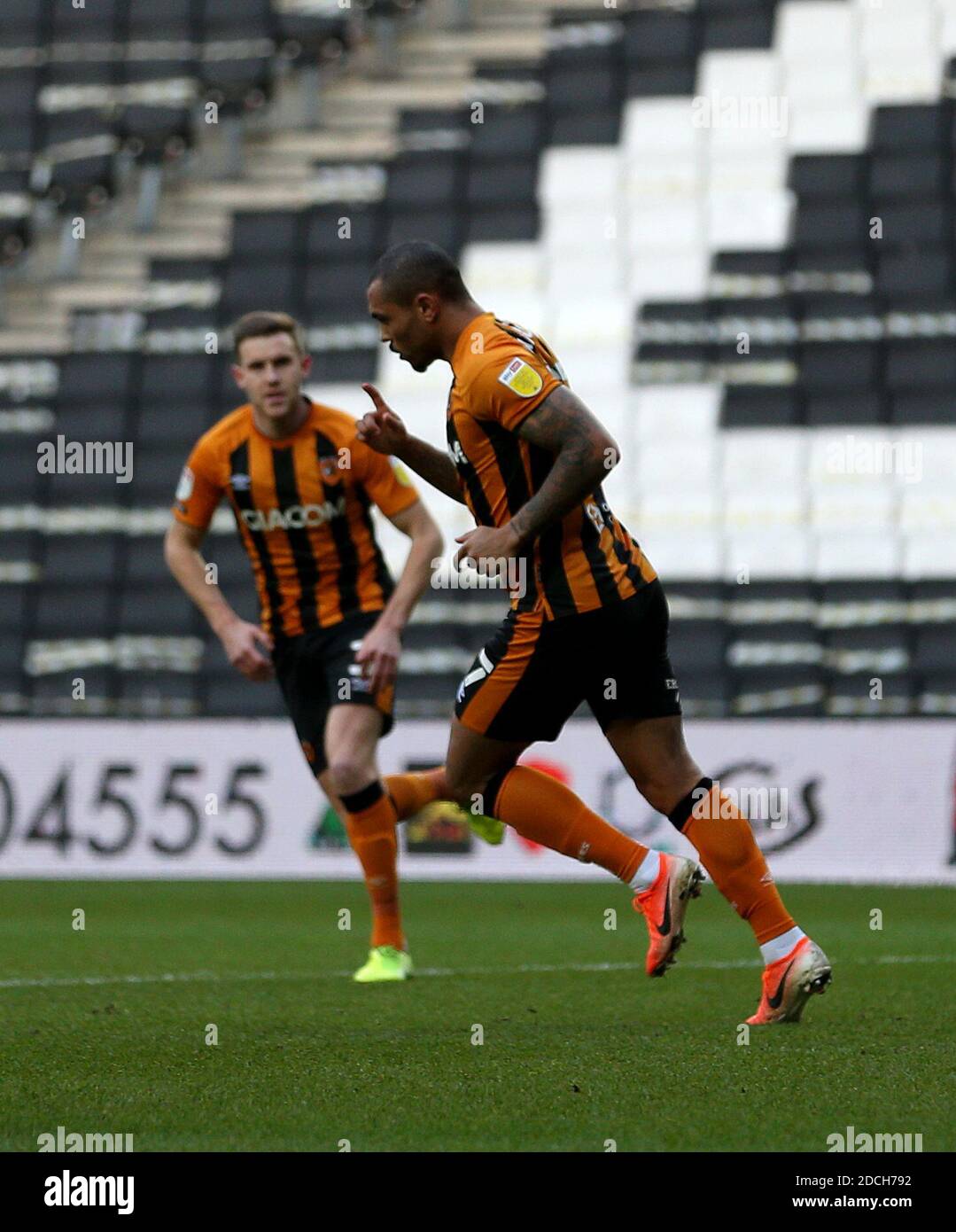 Hull City's Josh Magennis celebrates scoring his side's first goal of ...