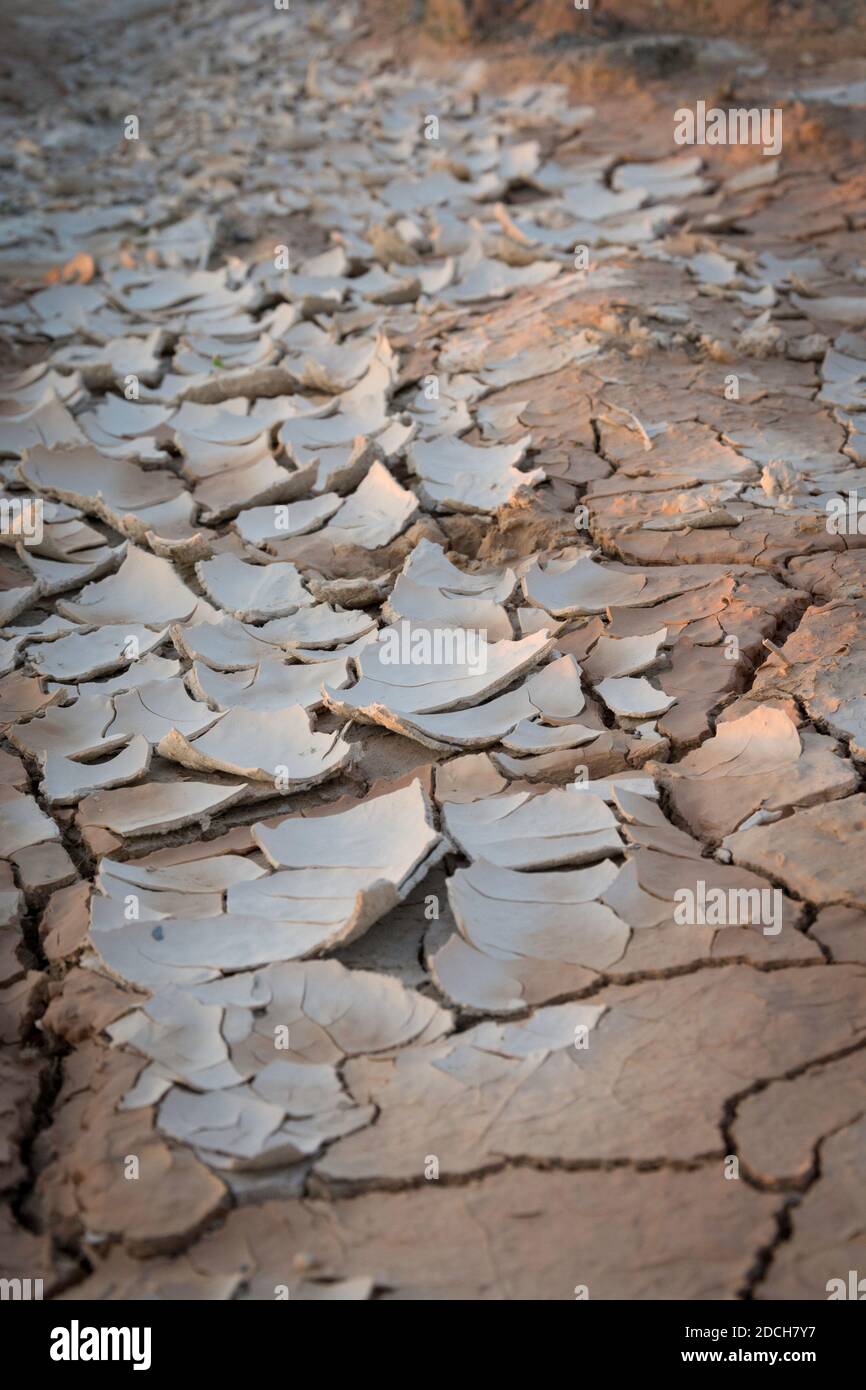 Cracked earth due to hot season Stock Photo - Alamy