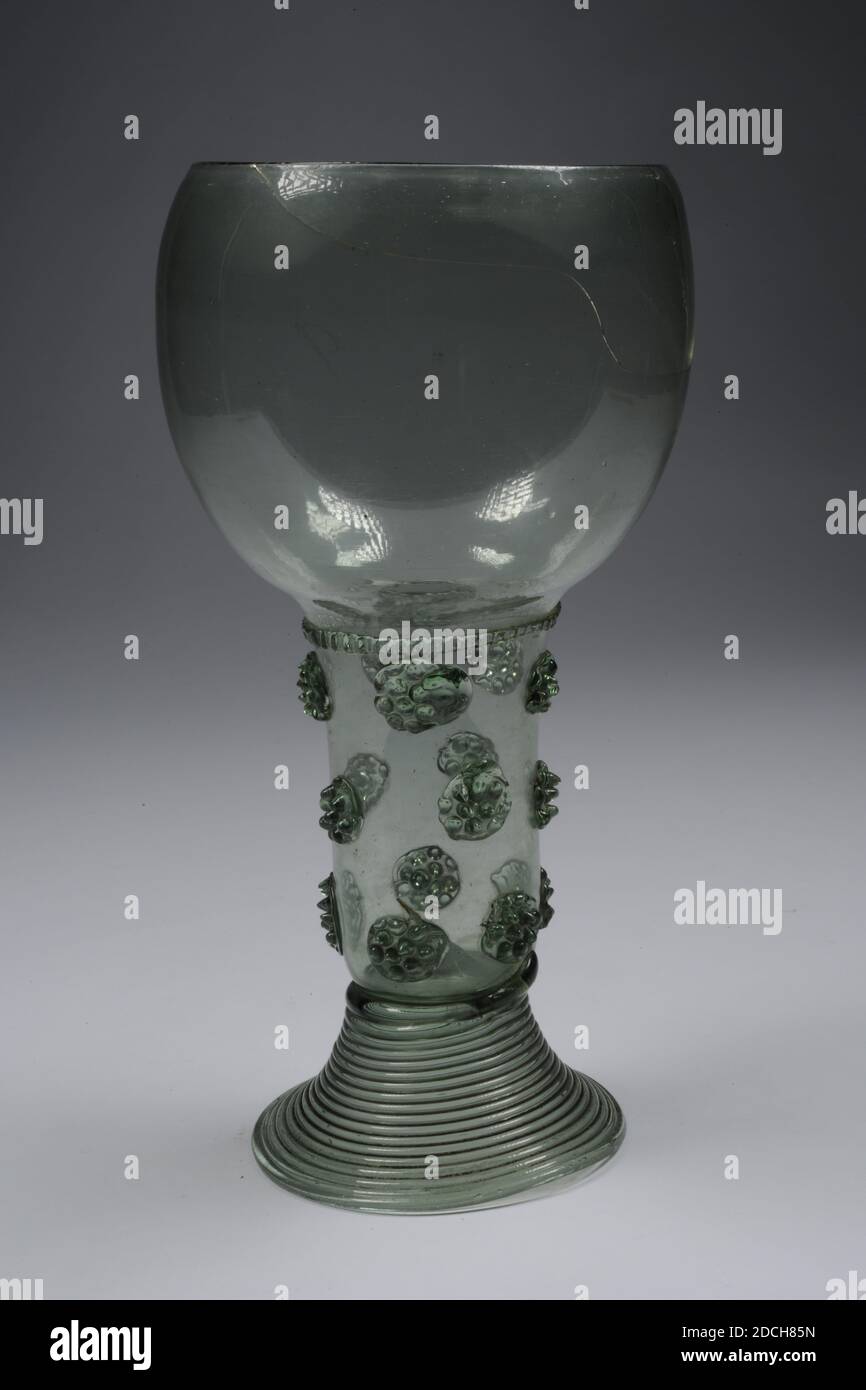 roemer, Anonymous, 17th-18th century, Roemer of light green colored ...