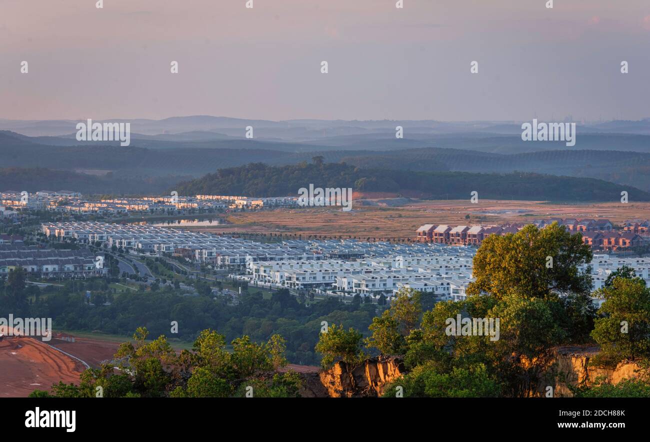 New constructed village of sendayan in seremban at sunrise Stock Photo ...