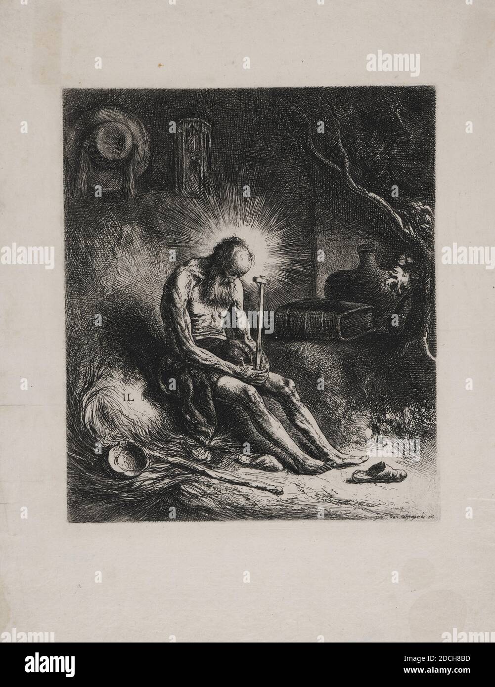 Etching depicting saint hieronymus hi-res stock photography and images ...