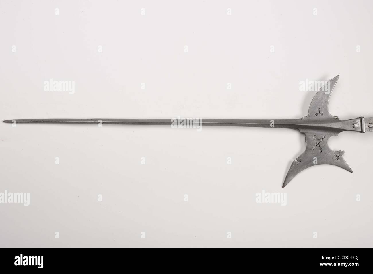 halberd, Anonymous, 17th century, wood, copper, iron, Halbered forged ...