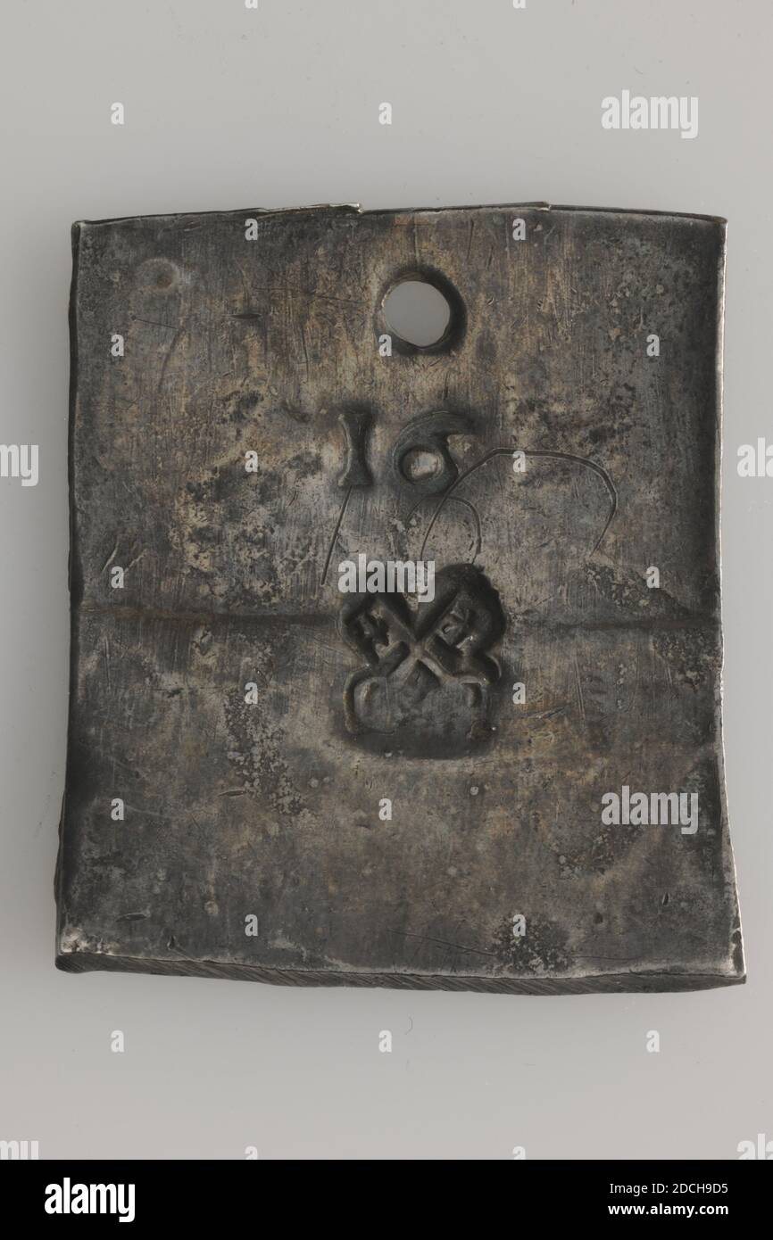 silver, Anonymous, 16th century, General: 3.1 x 2.7 x 0.1cm 31 x 27 x ...