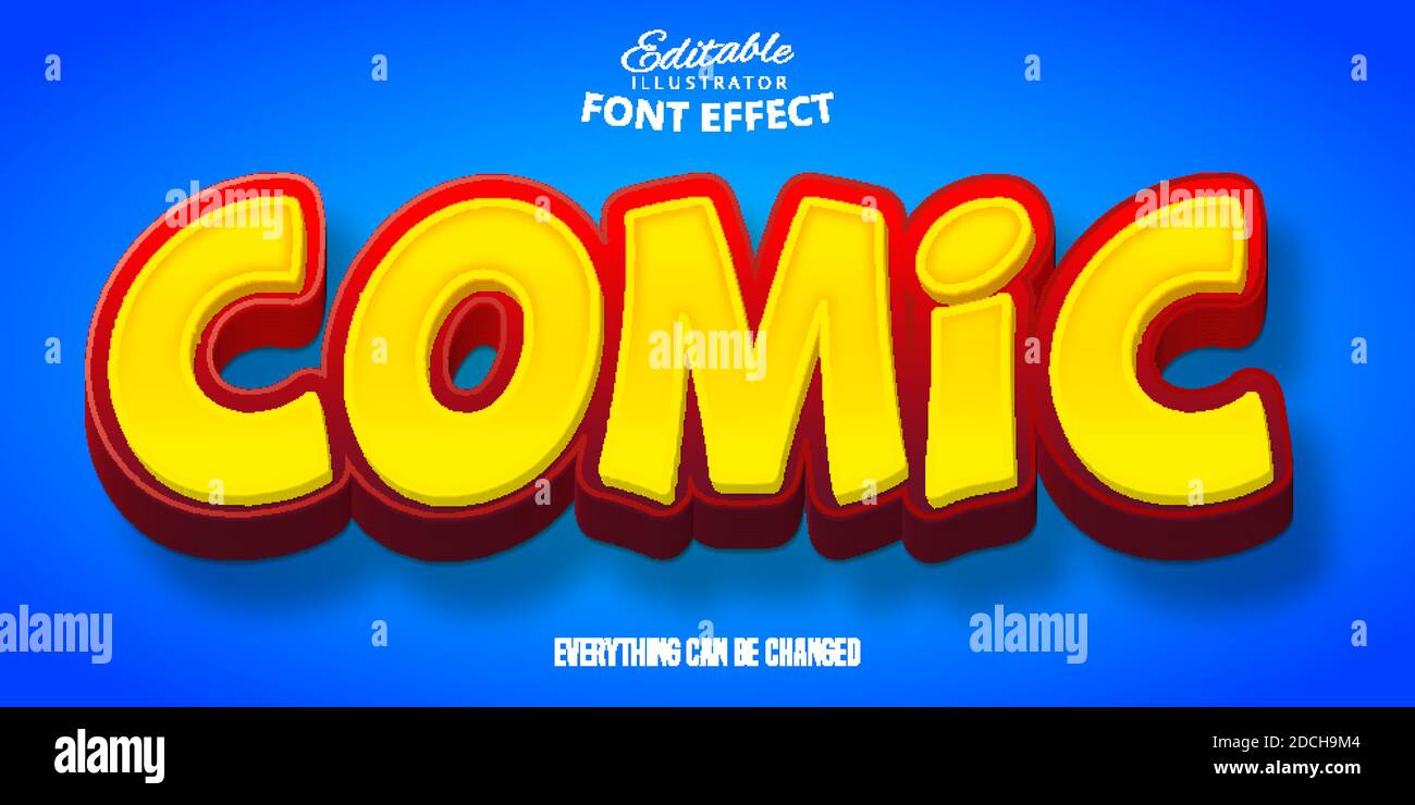 Comic text, 3d editable font effect Stock Vector Image & Art - Alamy