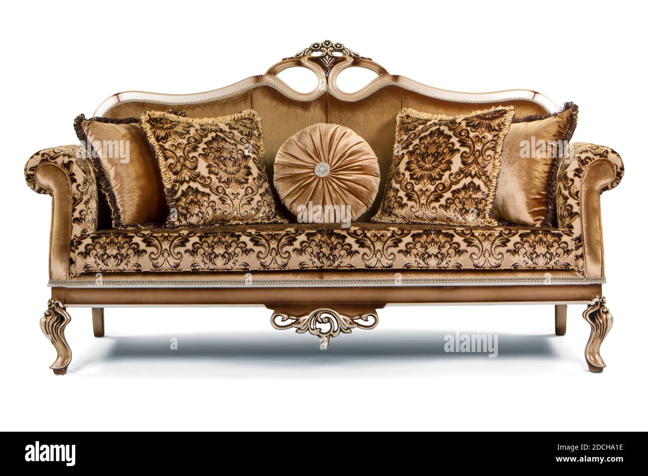Luxurious classic sofa on a white background . front view Stock Photo ...