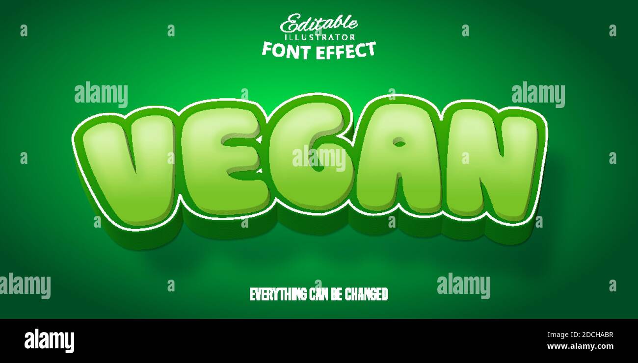 Vegan text effect, green editable font style Stock Vector Image & Art ...