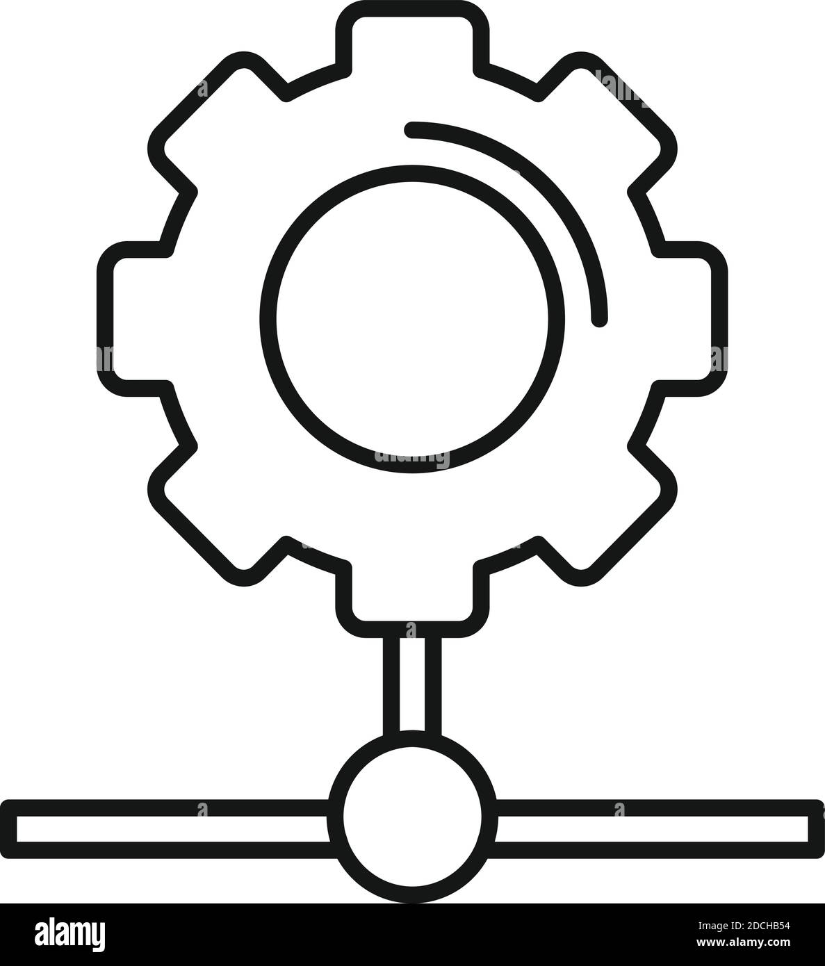 Gear network icon, outline style Stock Vector Image & Art - Alamy