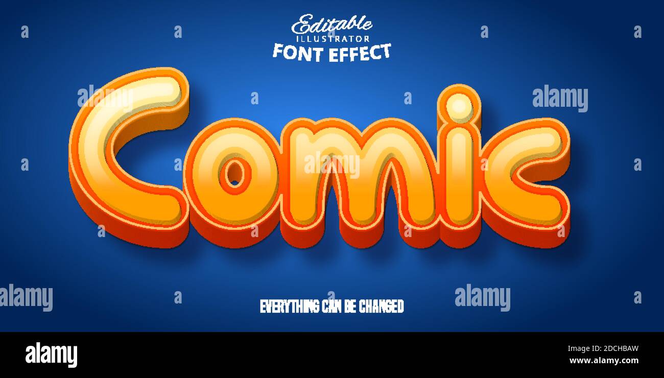Comic text, 3d editable font effect Stock Vector Image & Art - Alamy