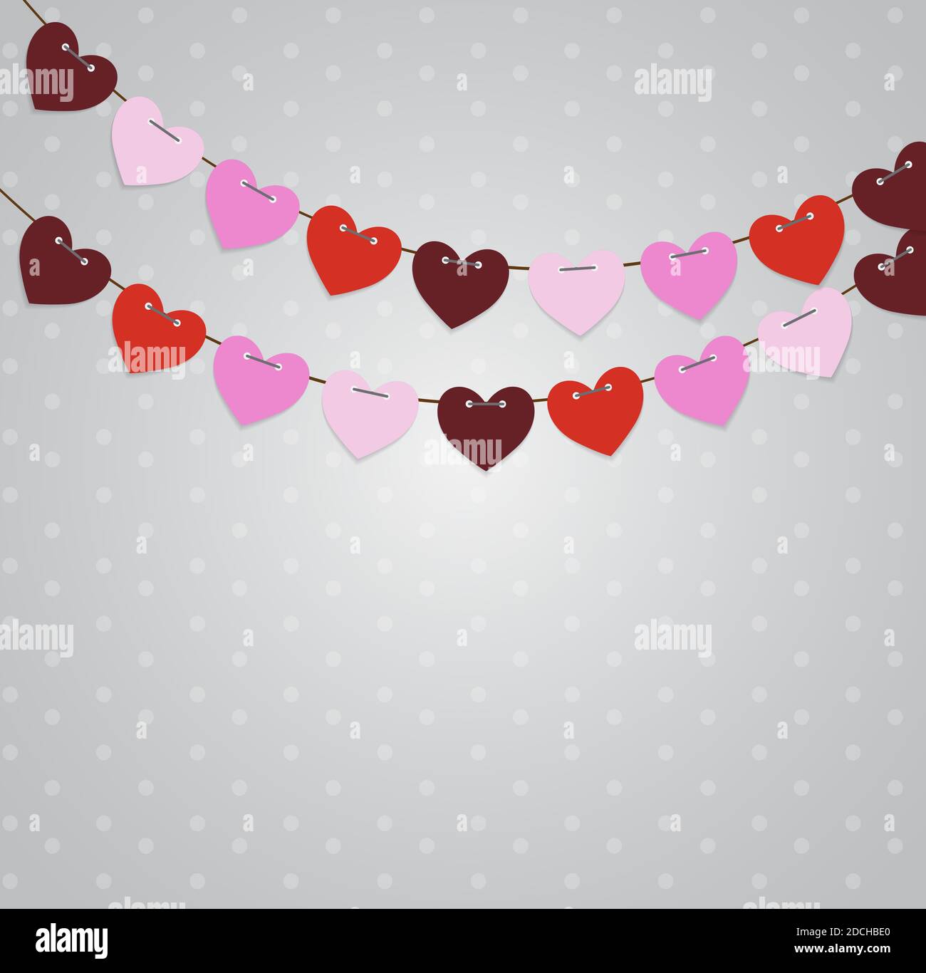 Party Background with Heart Shaped Flags Illustration Stock Photo - Alamy