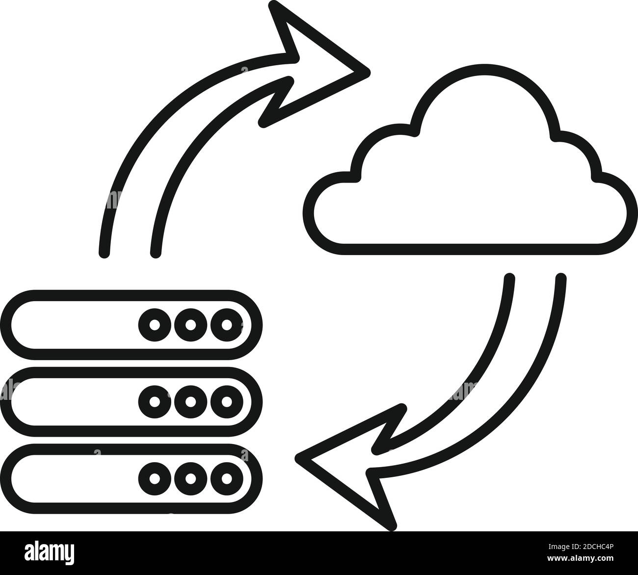 Save data cloud server icon, outline style Stock Vector Image & Art - Alamy