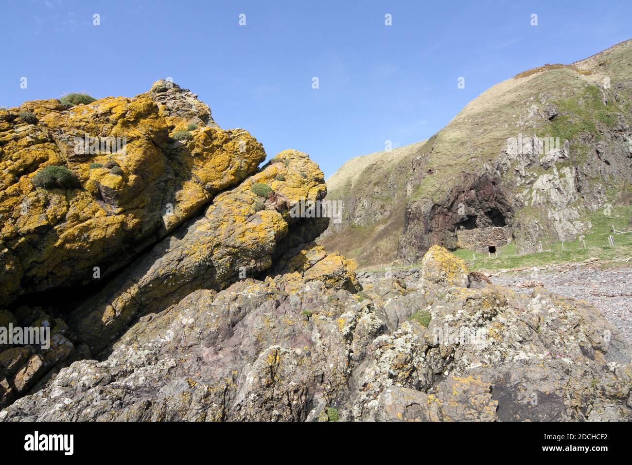 South Ayrshire, Scotland, UK Bennane The entrance to the cave where ...