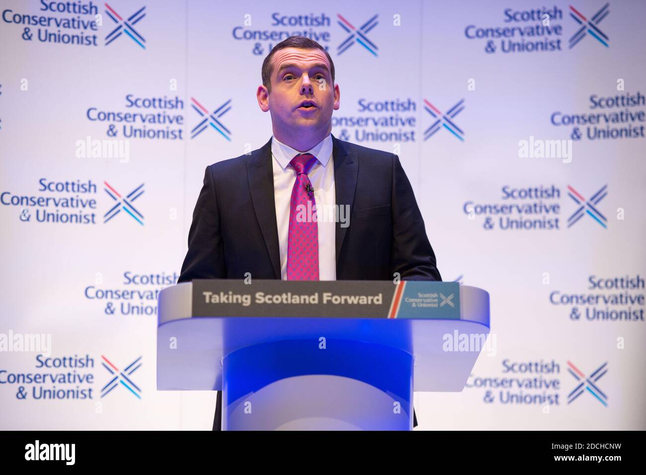 Perth, Scotland, UK. 21 November 2020. Pictured: Douglas Ross MP gives ...