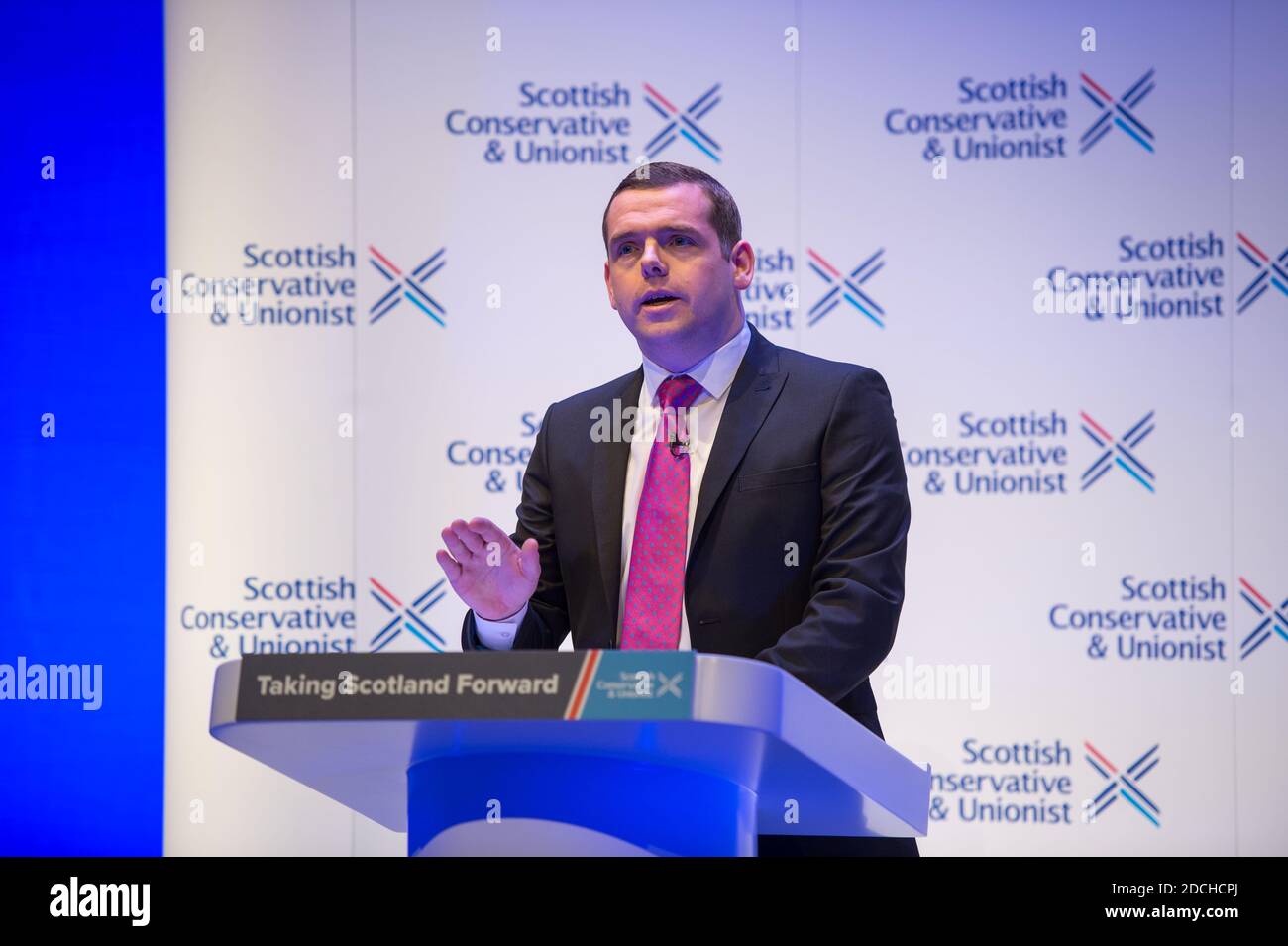 Perth, Scotland, UK. 21 November 2020. Pictured: Douglas Ross MP gives ...