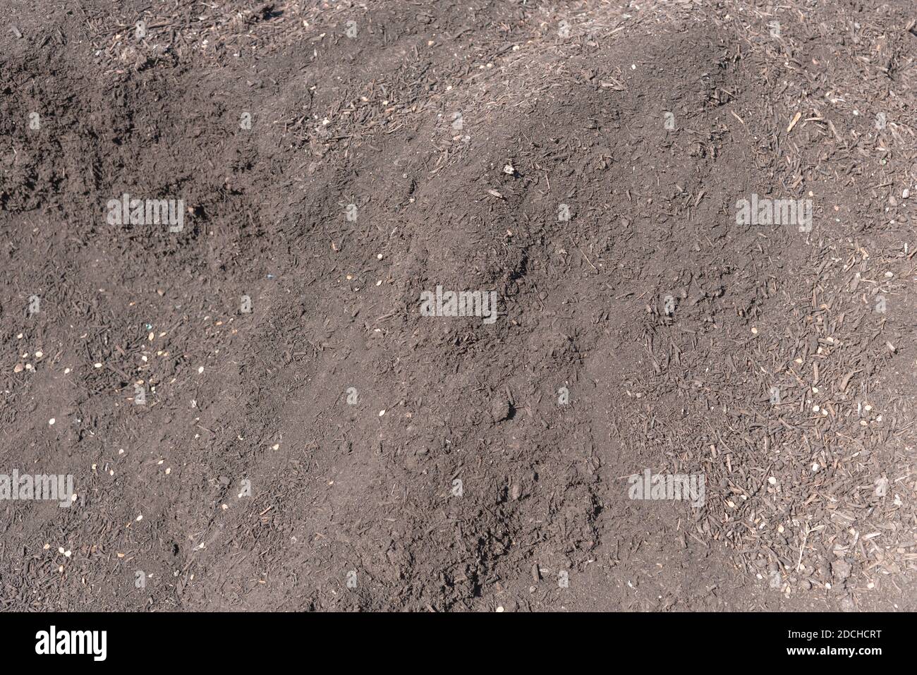 Pile of fined compost at garden center near Dallas, Texas, America ...