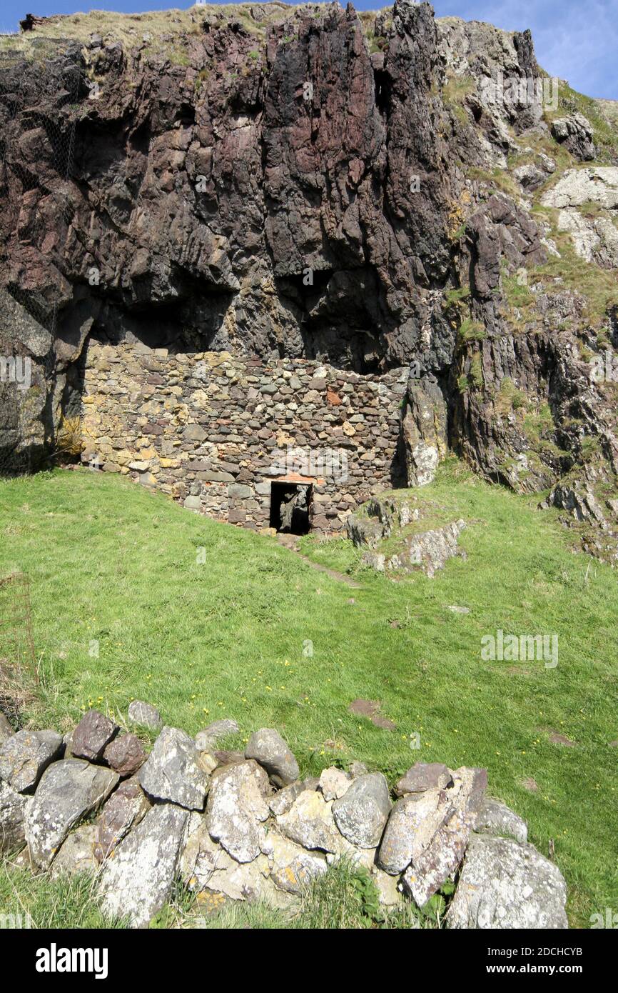 South Ayrshire, Scotland, UK Bennane The entrance to the cave where ...