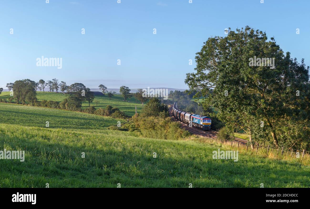 GB Railfeight class 66 locomotive 66747 passing Coniston Cold in the ...