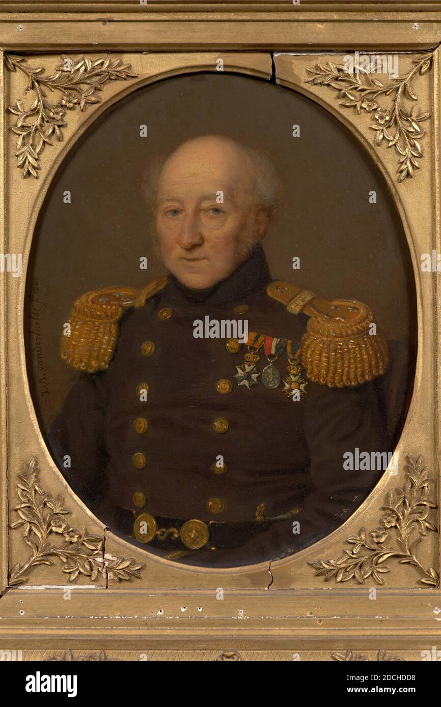 painting, Jan Baptist van der Hulst, 1844, Signature front, left, along ...