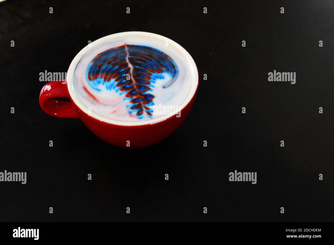 Great Britain / England / London /Colored latte art at Latte Art ...