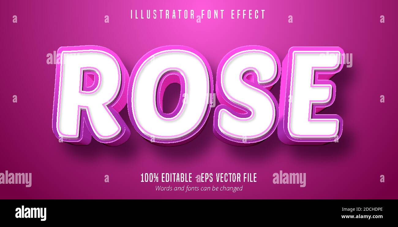 Rose 3d text effect style hi-res stock photography and images - Alamy